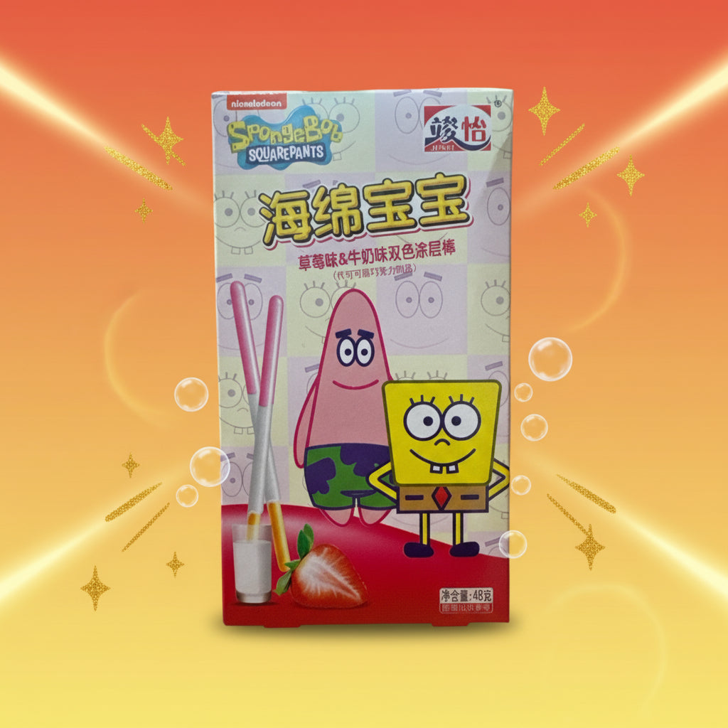 SpongeBob strawberry cream Pocky – Le Shack à Snack