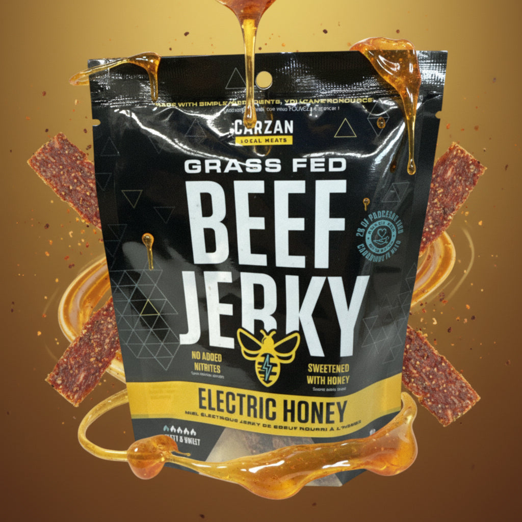 Carzan Grass Fed Beef Jerky - Electric Honey – Le Shack à Snack