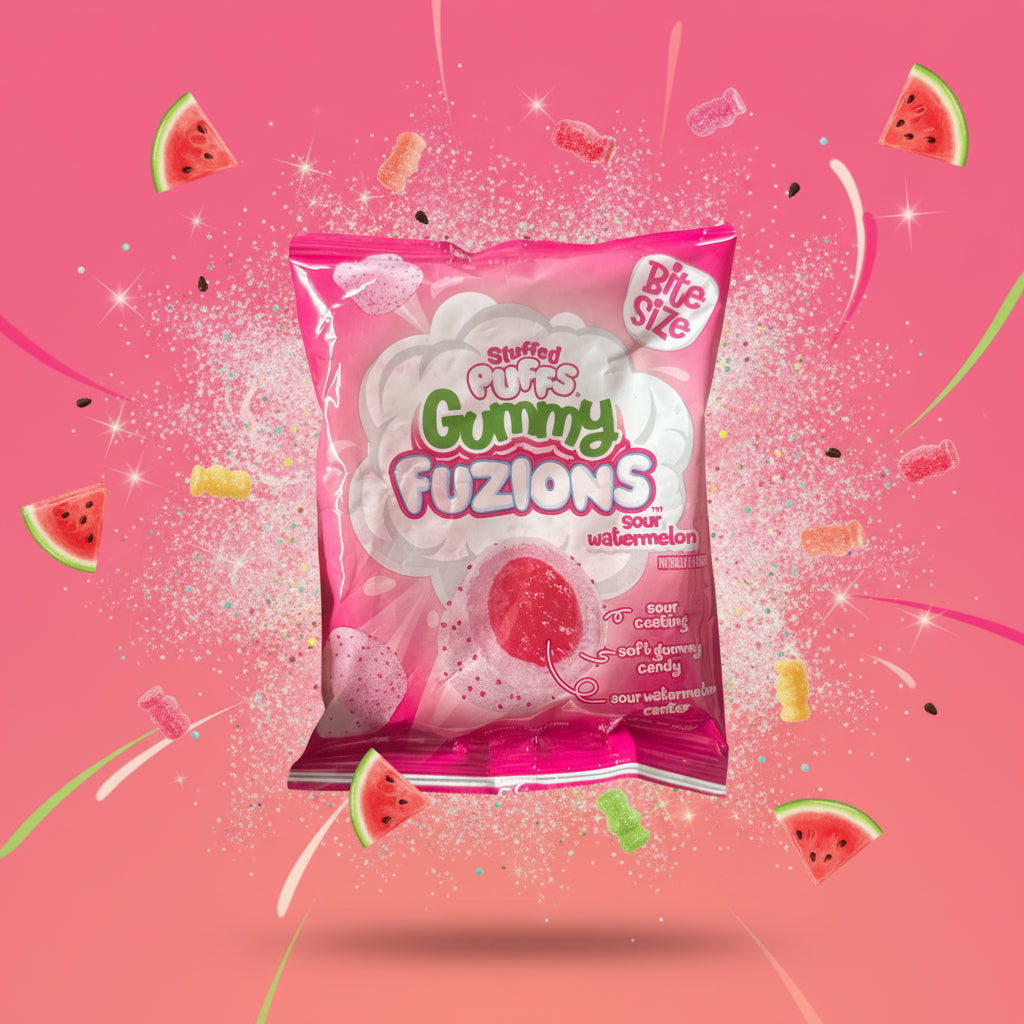 Stuffed Puffs Gummy Fusion Sour Watermelon – Le Shack à Snack