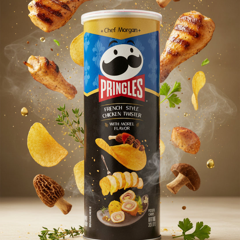 Pringles Chef Morgan french chicken twister with morel – Le Shack à Snack