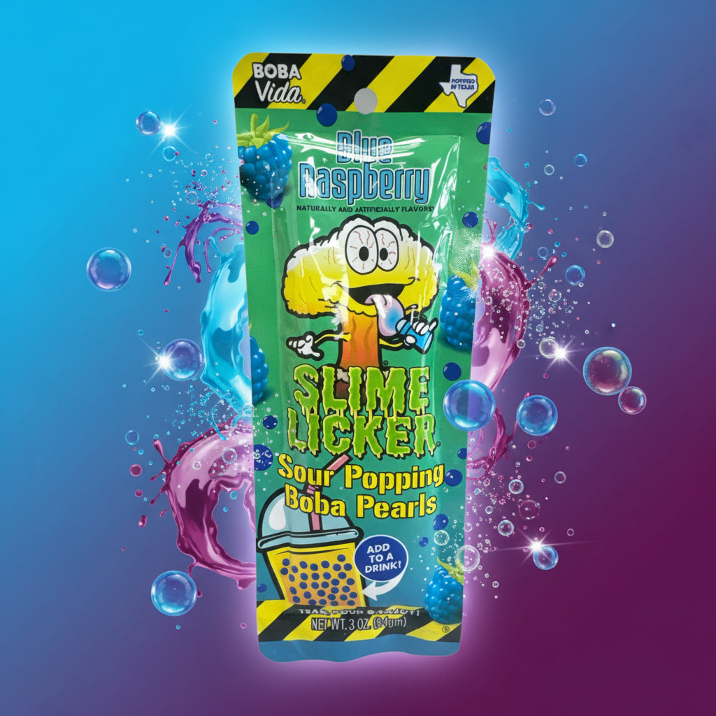 Slime Licker Sour Popping Boba Pearls - Blue Raspberry – Le Shack à Snack
