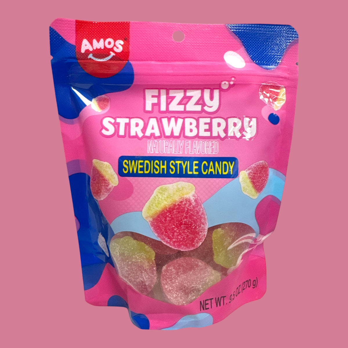 Amos Swedish Style Candy Fizzy Strawberry – Le Shack à Snack