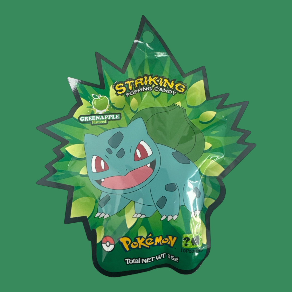 Striking popping candy bulbausaur green apple – Le Shack à Snack