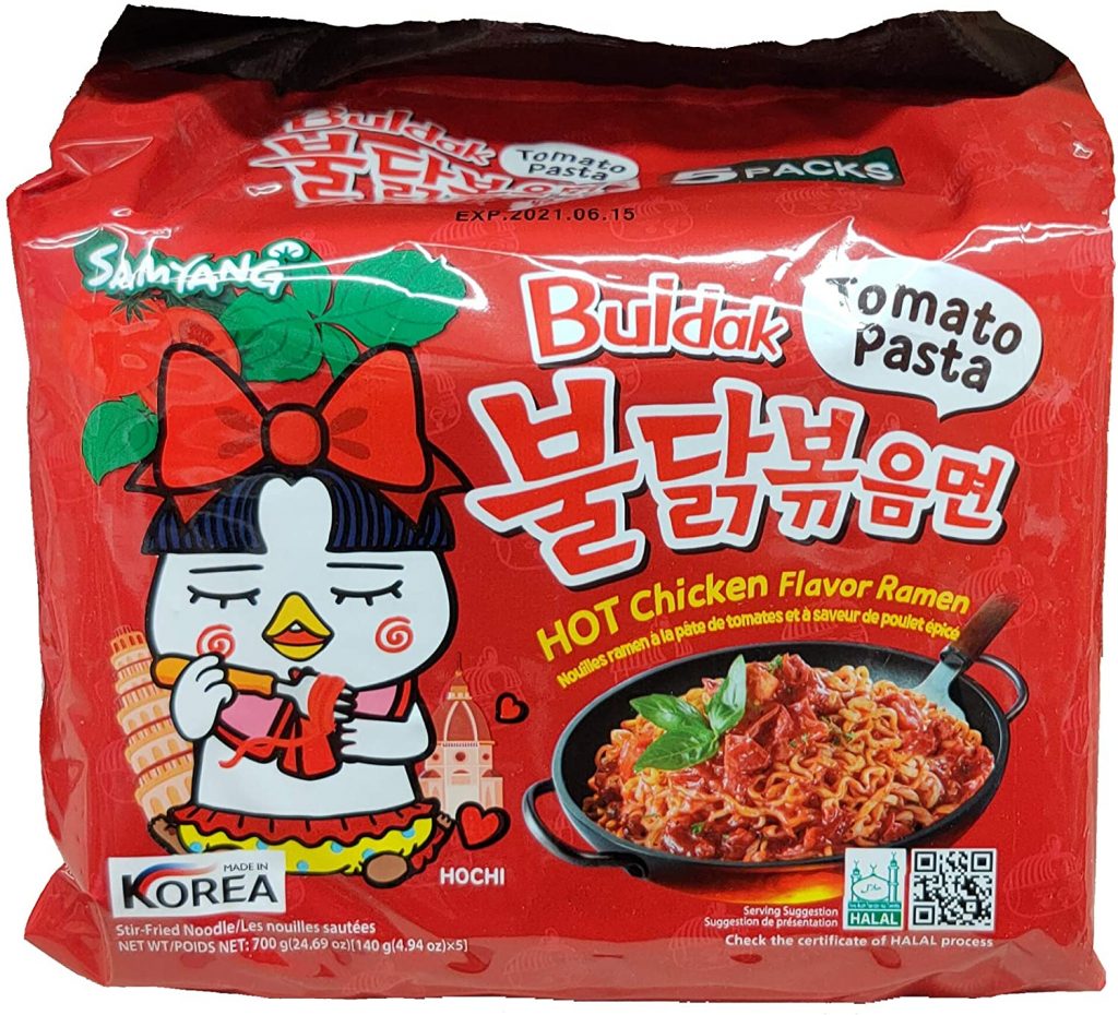 Ramen Buldak tomate basilic x5 paquet – Le Shack à Snack